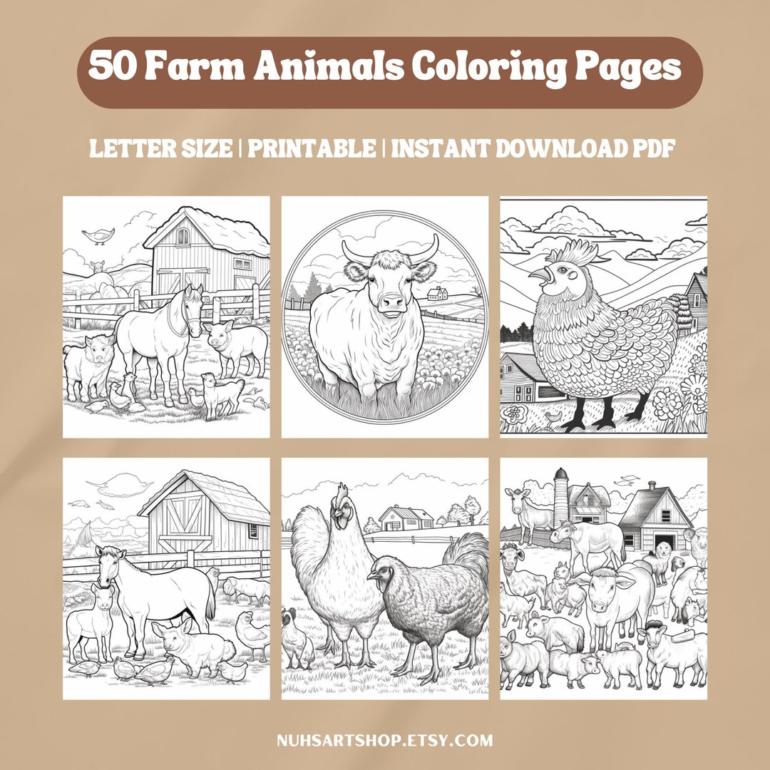 Farm Animals Coloring Pages for Kids |printable Coloring Pages |farm ...