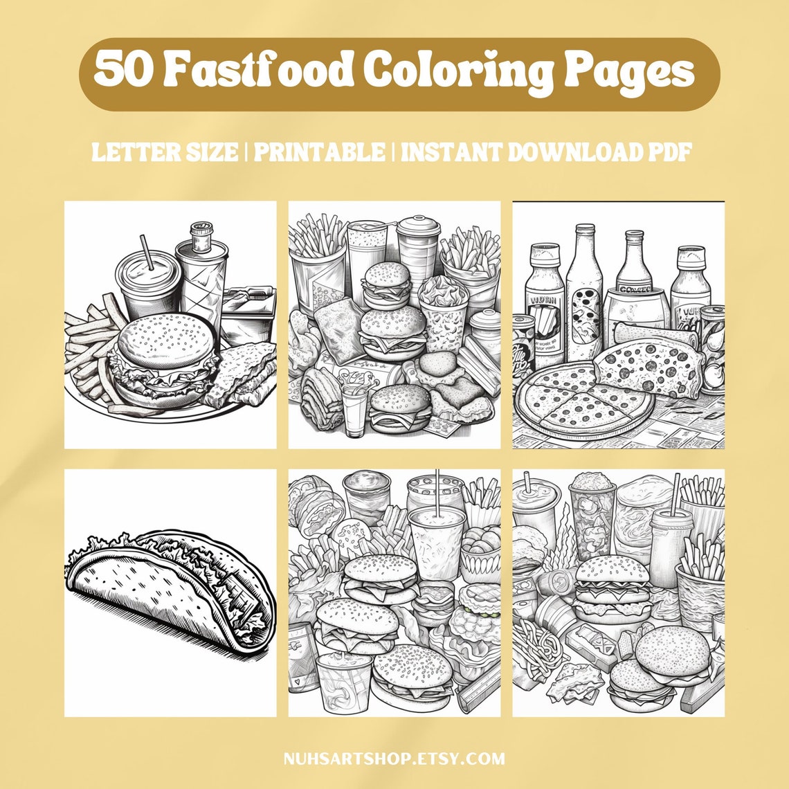 Fast-food Coloring Pages for Kids |printable Coloring Pages |fast Food ...