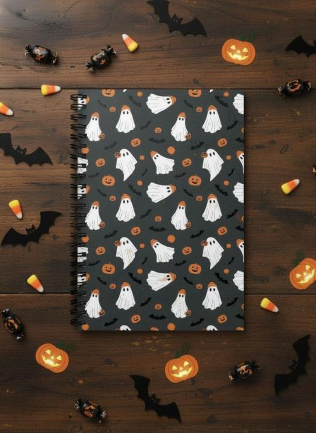 Halloween Spiral Notebook - Ghosts & Pumpkins, Cute Stationery, Back to ...