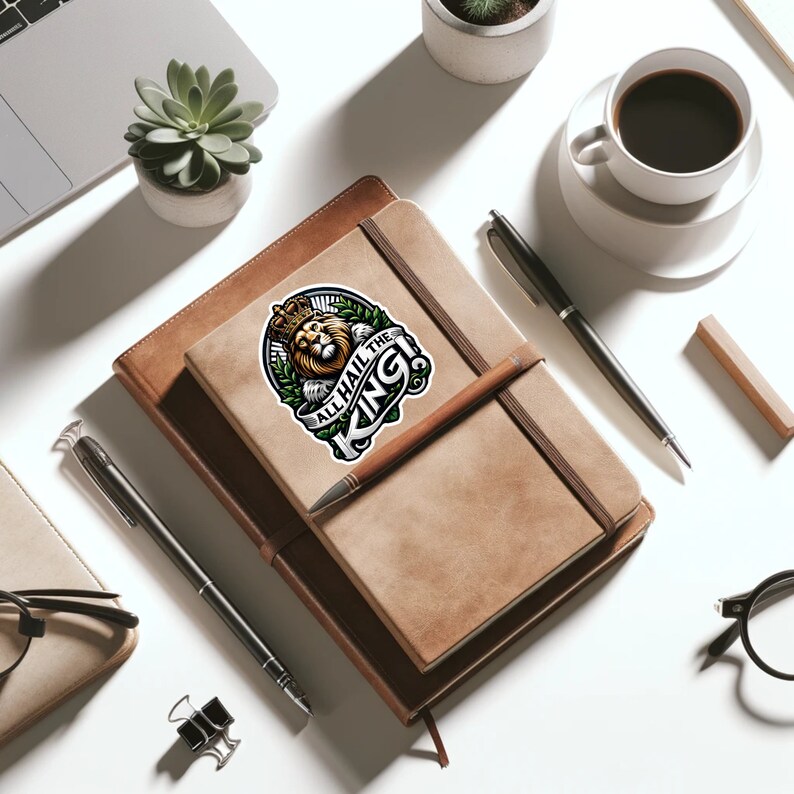 All Hail the King Lion Sticker, Funny Stickers, Laptop Stickers, Cute ...
