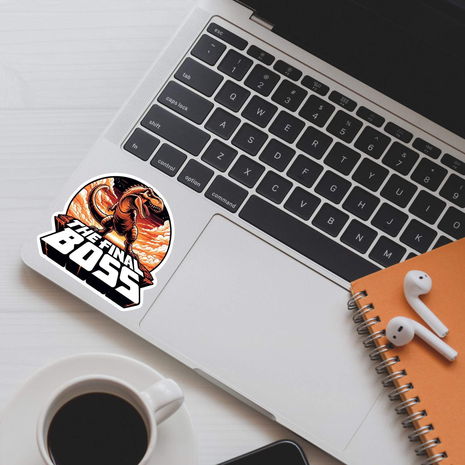 The Final Boss - Ferocious T-rex Sticker, Funny Stickers, Dinosaur ...