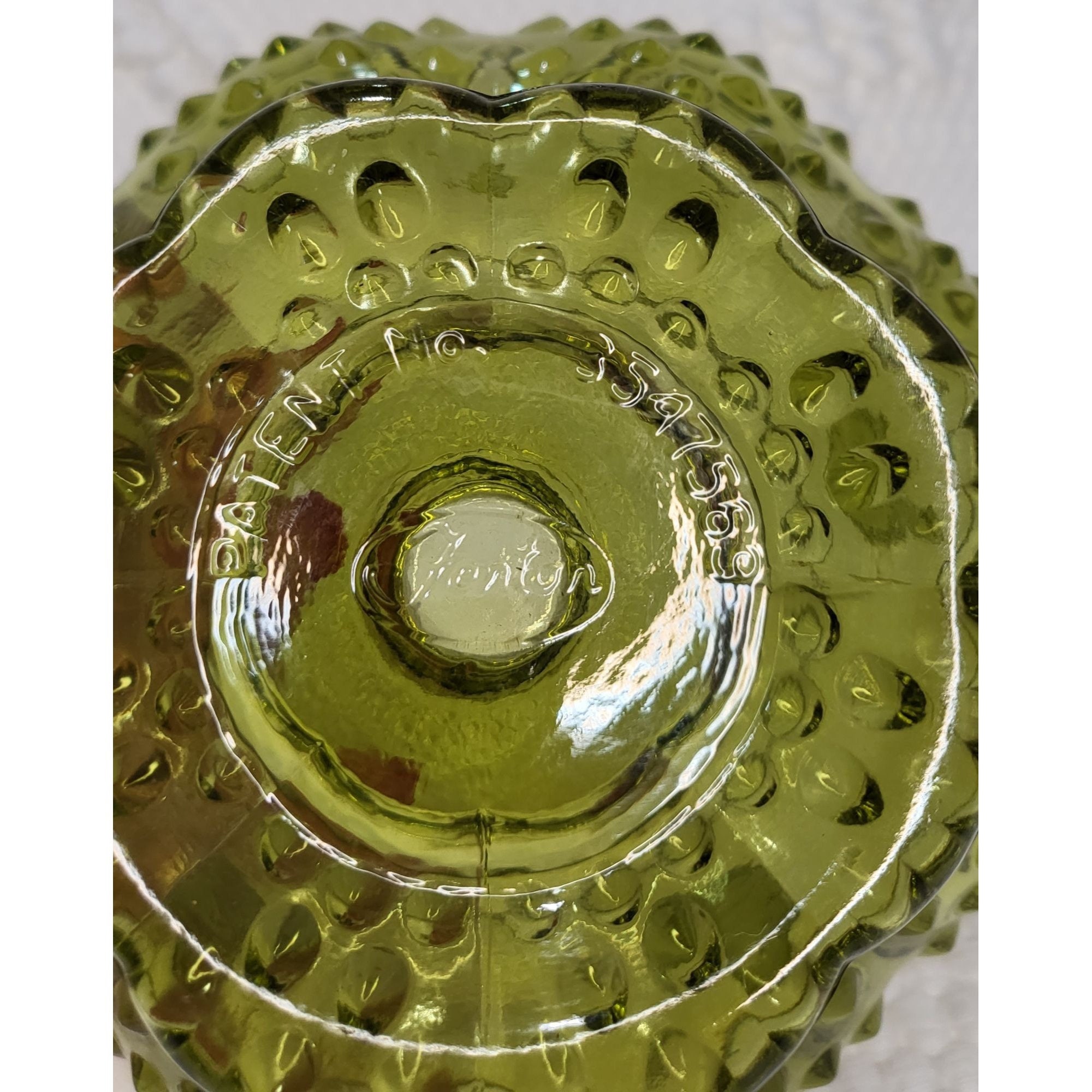 Vintage Mid Century Colonial Green Fenton Hobnail 6 Taper Candle ...