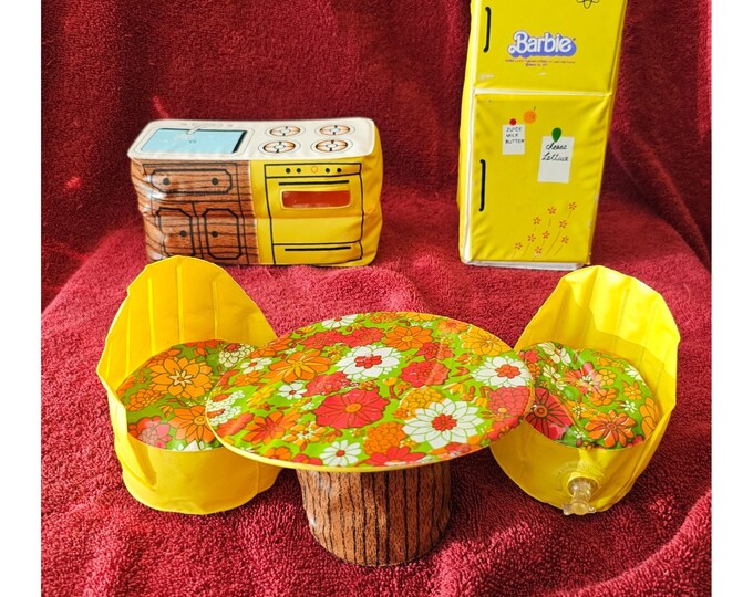 Barbie Blow up Furniture Kitchen Playset 1977 Stove Sink Fridge - Etsy