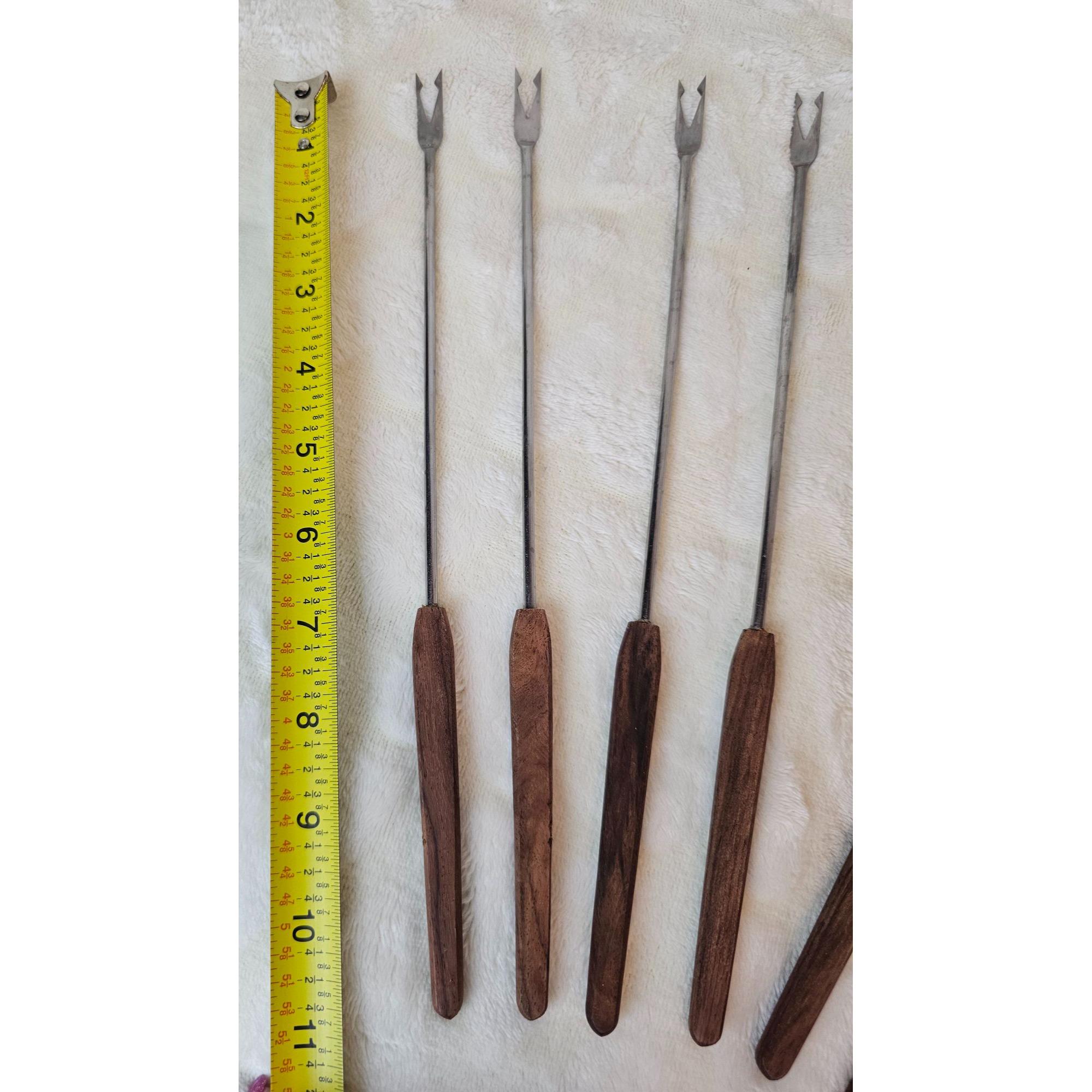 MCM Appetizer Forks Japan Stainless Steel With Teak Handles Set of 8 - Etsy