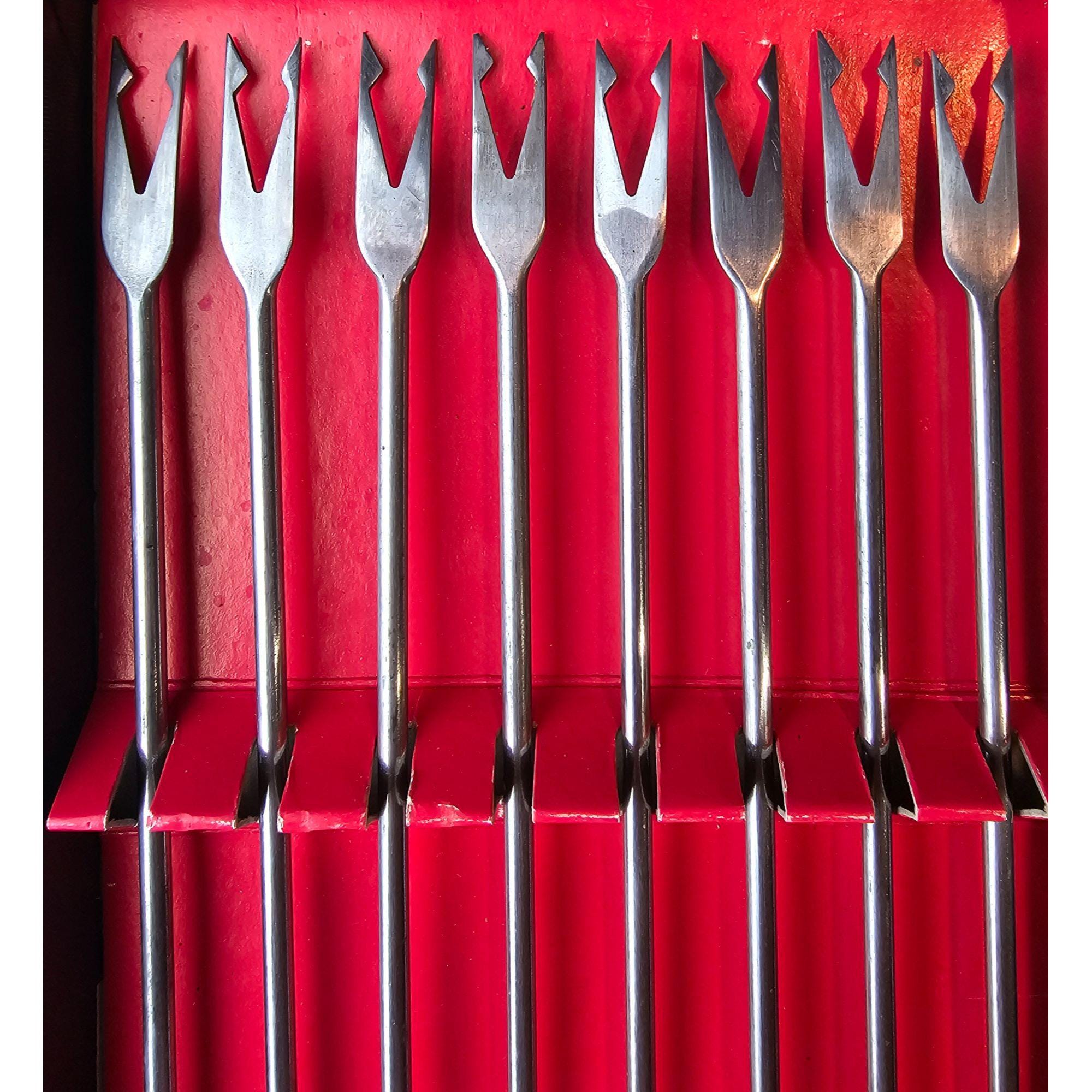 MCM Appetizer Forks Japan Stainless Steel With Teak Handles Set of 8 - Etsy