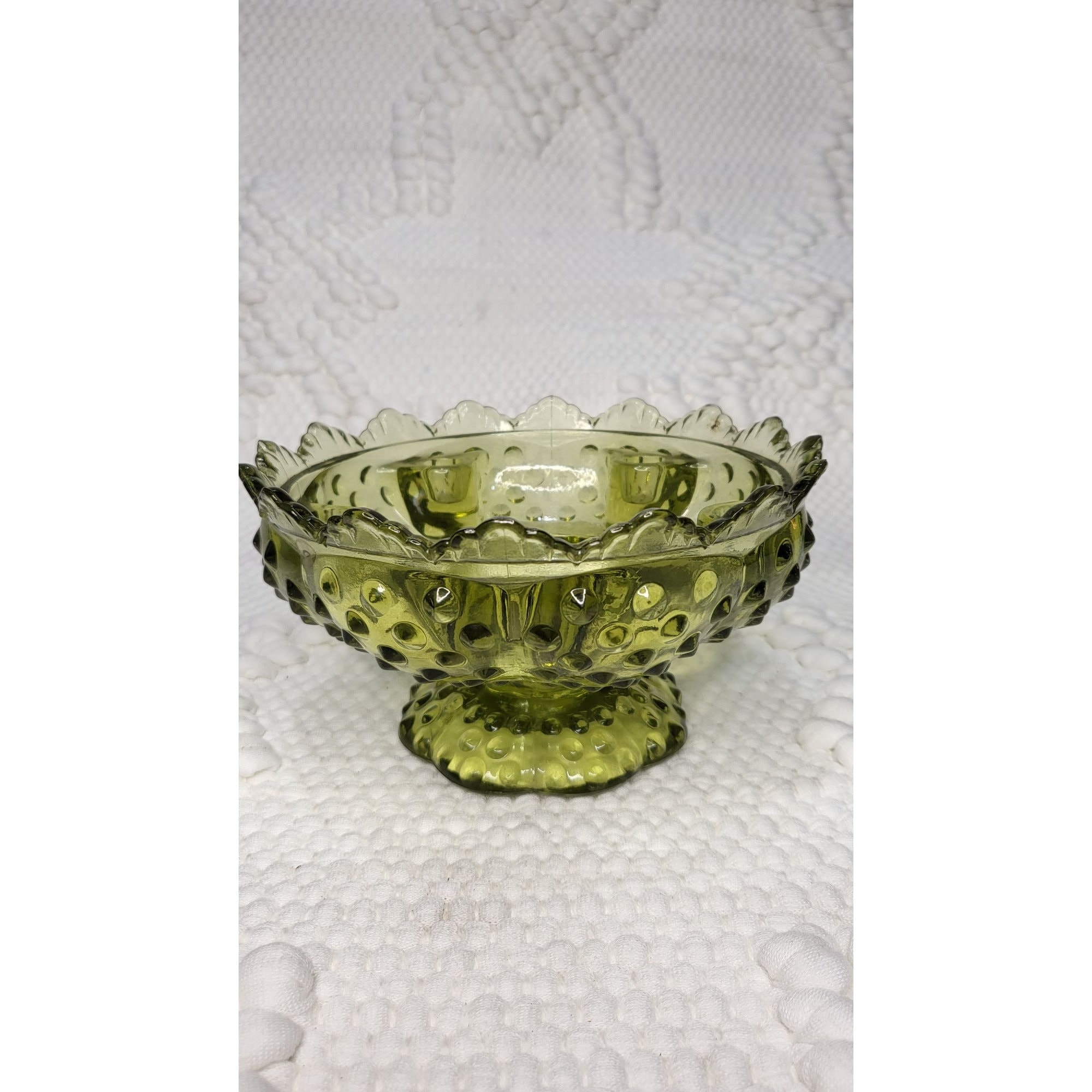 Vintage Mid Century Colonial Green Fenton Hobnail 6 Taper Candle ...