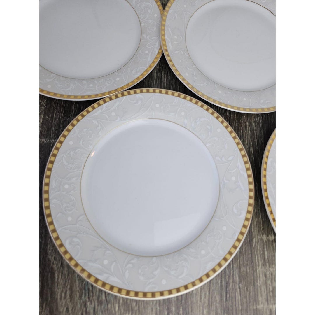 The Bavaria Collection by Casa Elite 7 1/2" Dessert Plates Gold Tone ...