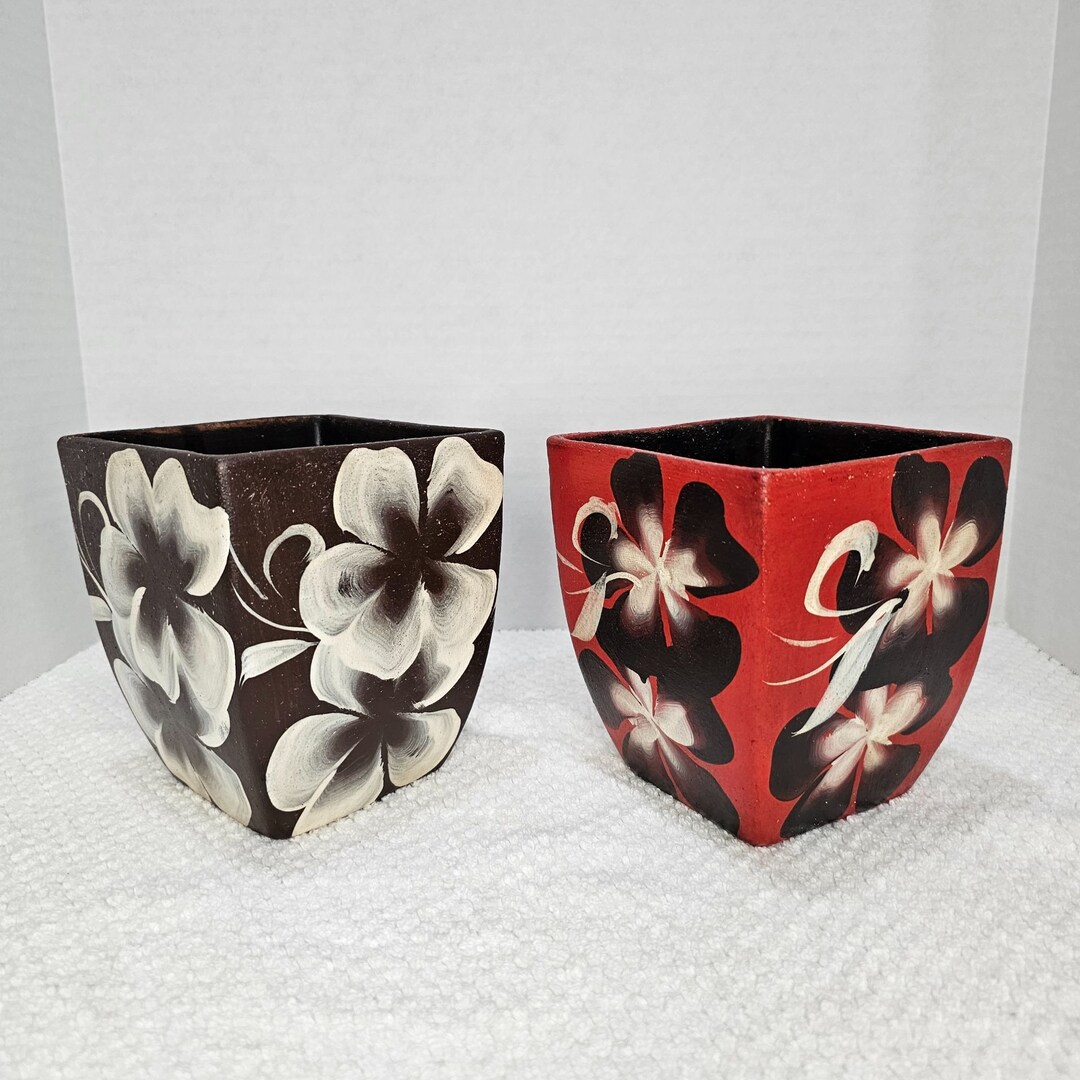 Beautiful Hand Painted Planters - Etsy