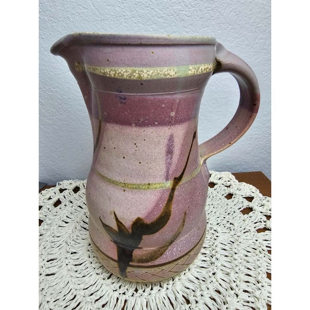 Elmer Taylor Studio Art Pottery Pitcher Stoneware ET, 9 Inch ...