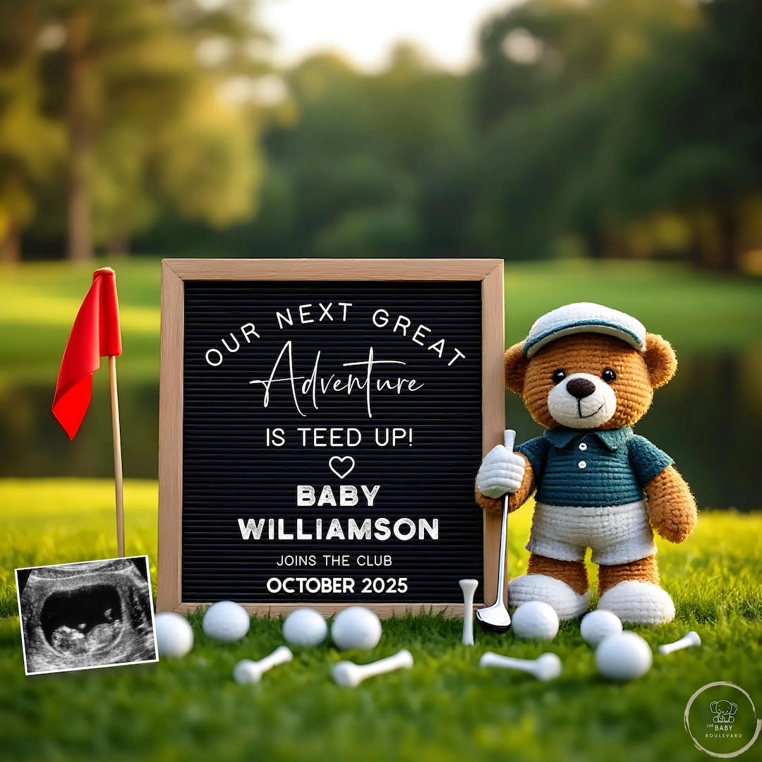 Cute Golf Pregnancy Announcement Digital, Golfing Buddy Baby Reveal ...