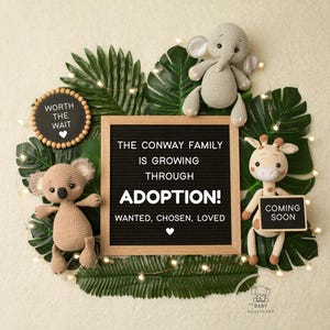 Adoption Announcement Digital Template, Editable Reveal for Social ...