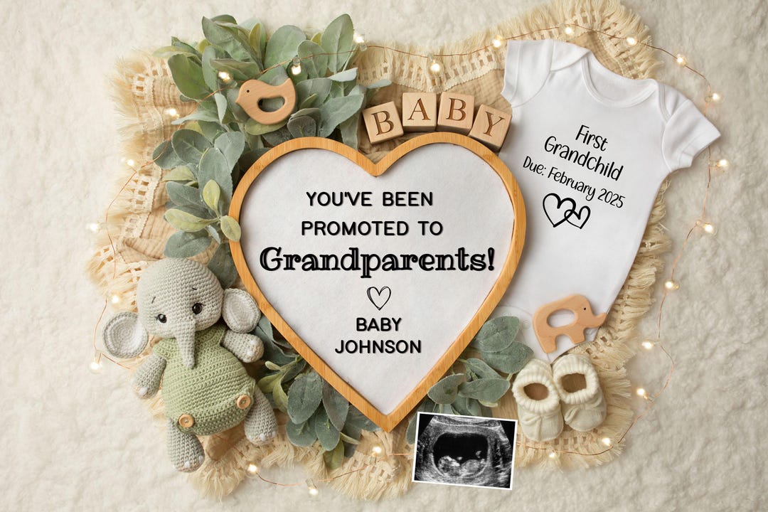 Promoted to Grandparents Digital Pregnancy Announcement, First ...