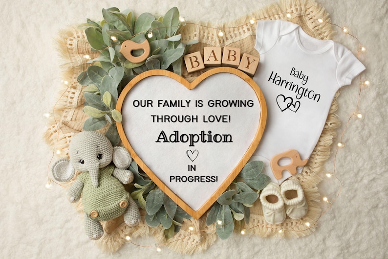 Adoption Announcement Template, Digital Adoption Reveal for Social ...