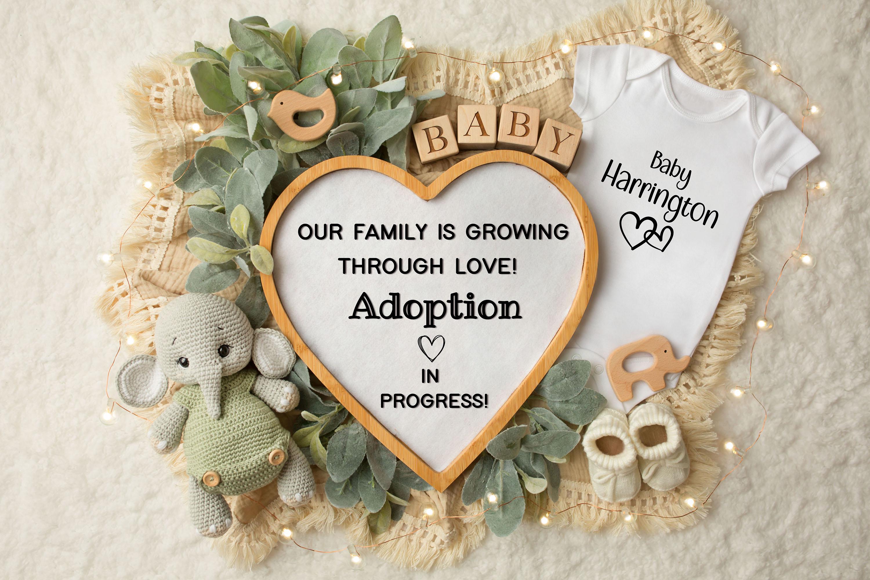Adoption Announcement Template, Digital Adoption Reveal for Social ...