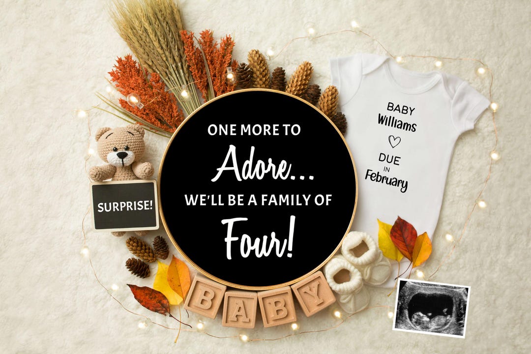 Second Baby Fall Pregnancy Announcement, Baby Number 2, Autumn Baby ...