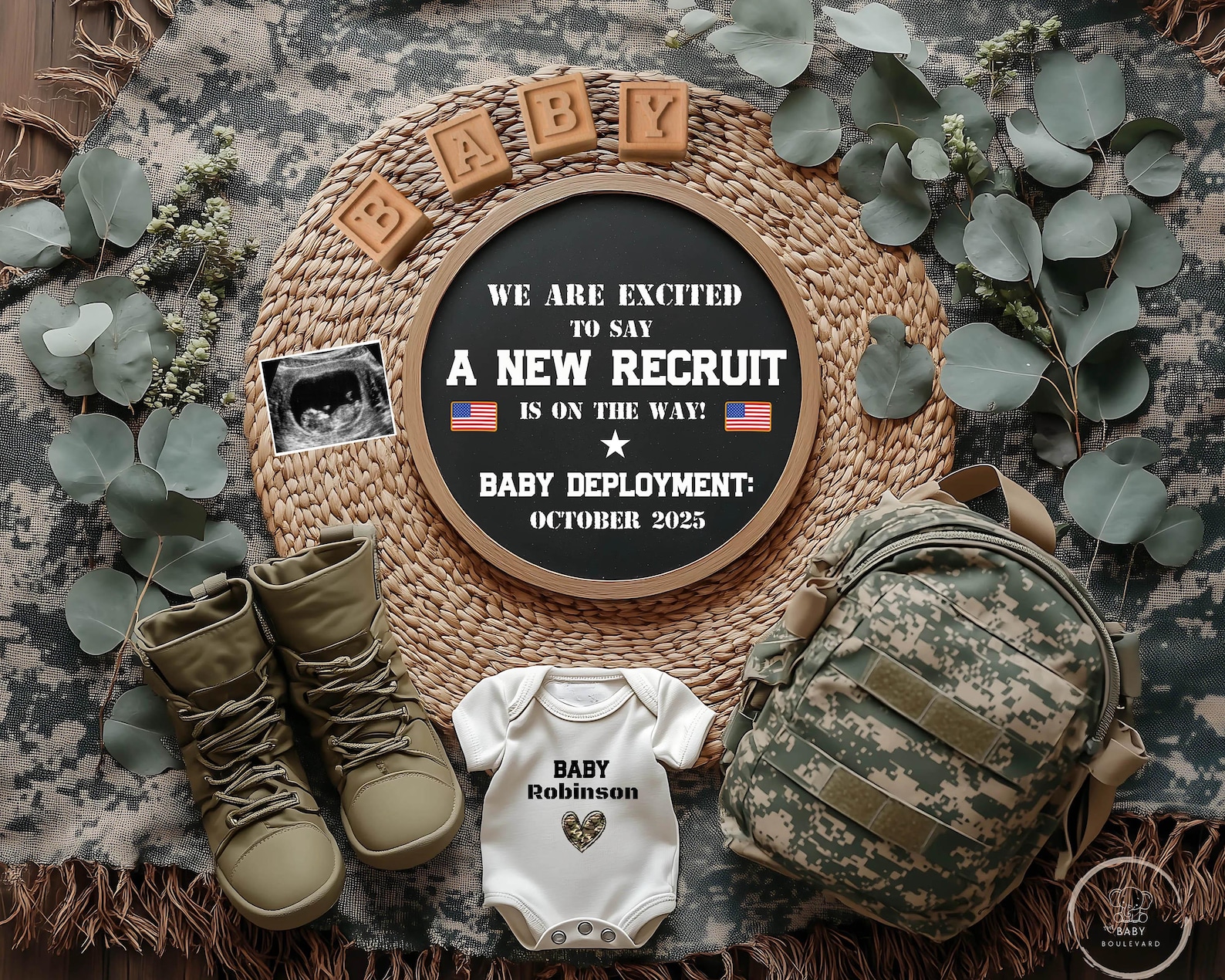 Military Pregnancy Announcement Digital, New Recruit Reporting for Duty ...