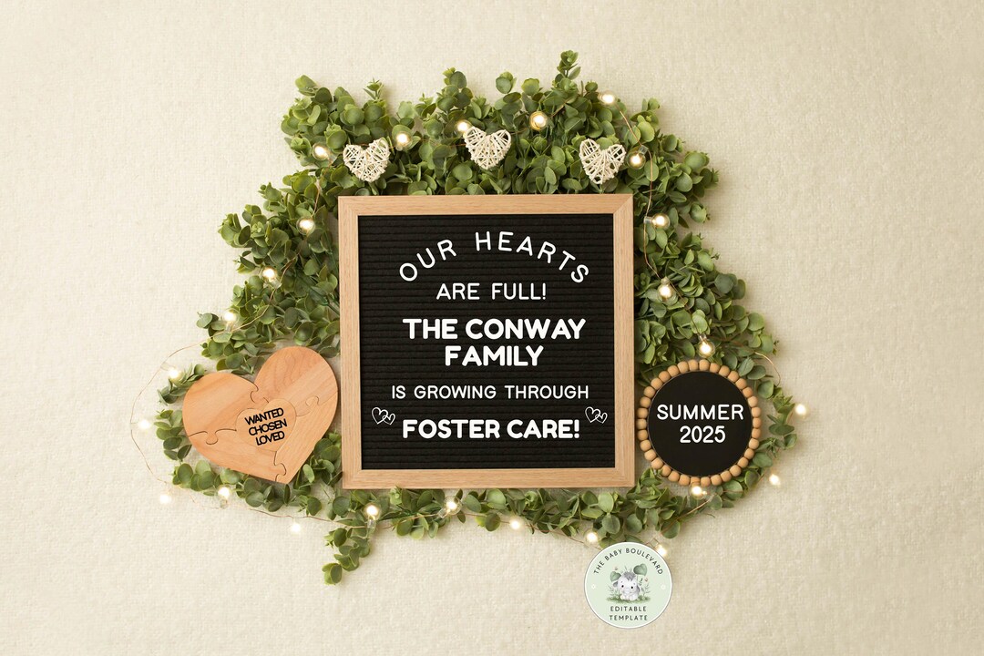 Foster Care Announcement Editable Template, Fostering Reveal for Social ...