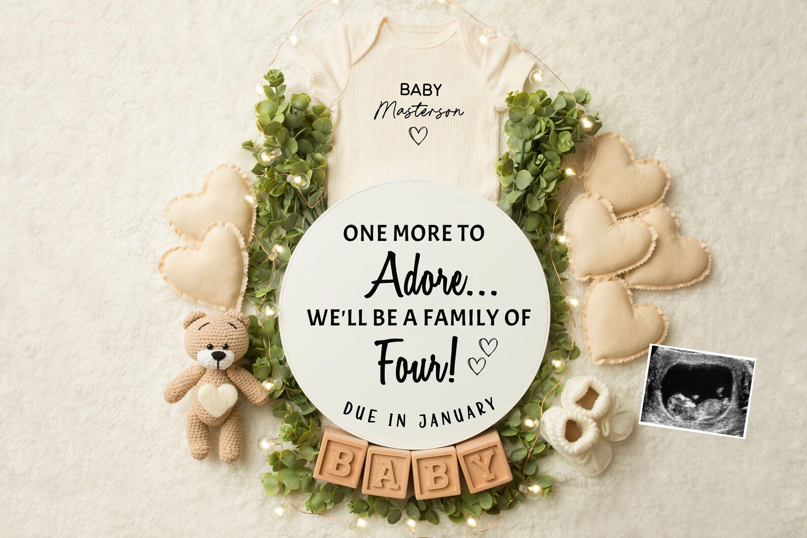 Second Baby Pregnancy Announcement Digital, Baby Number 2 Reveal ...