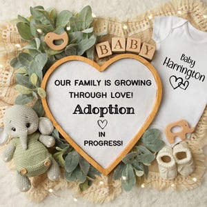 Adoption Announcement Template, Digital Adoption Reveal for Social ...