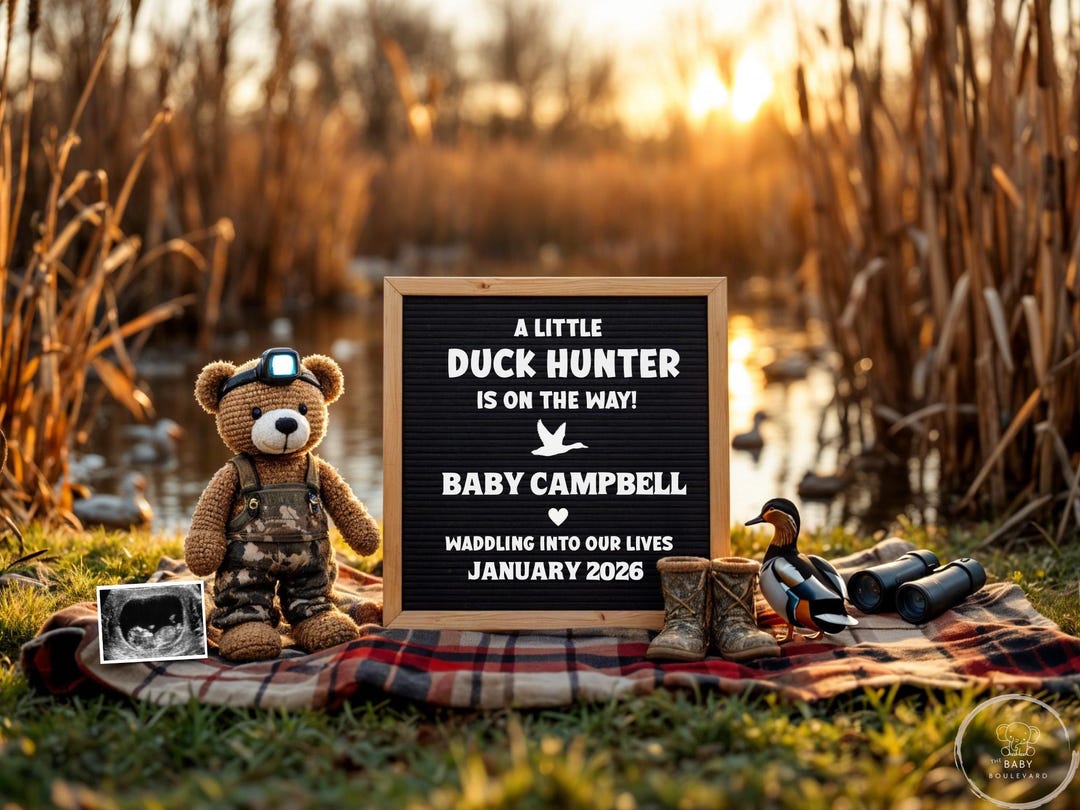 Duck Hunting Pregnancy Announcement Digital, Hunter Baby Reveal ...