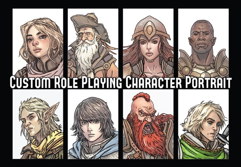 Custom Role Playing Character Portraits Fully Customized Fantasy ...