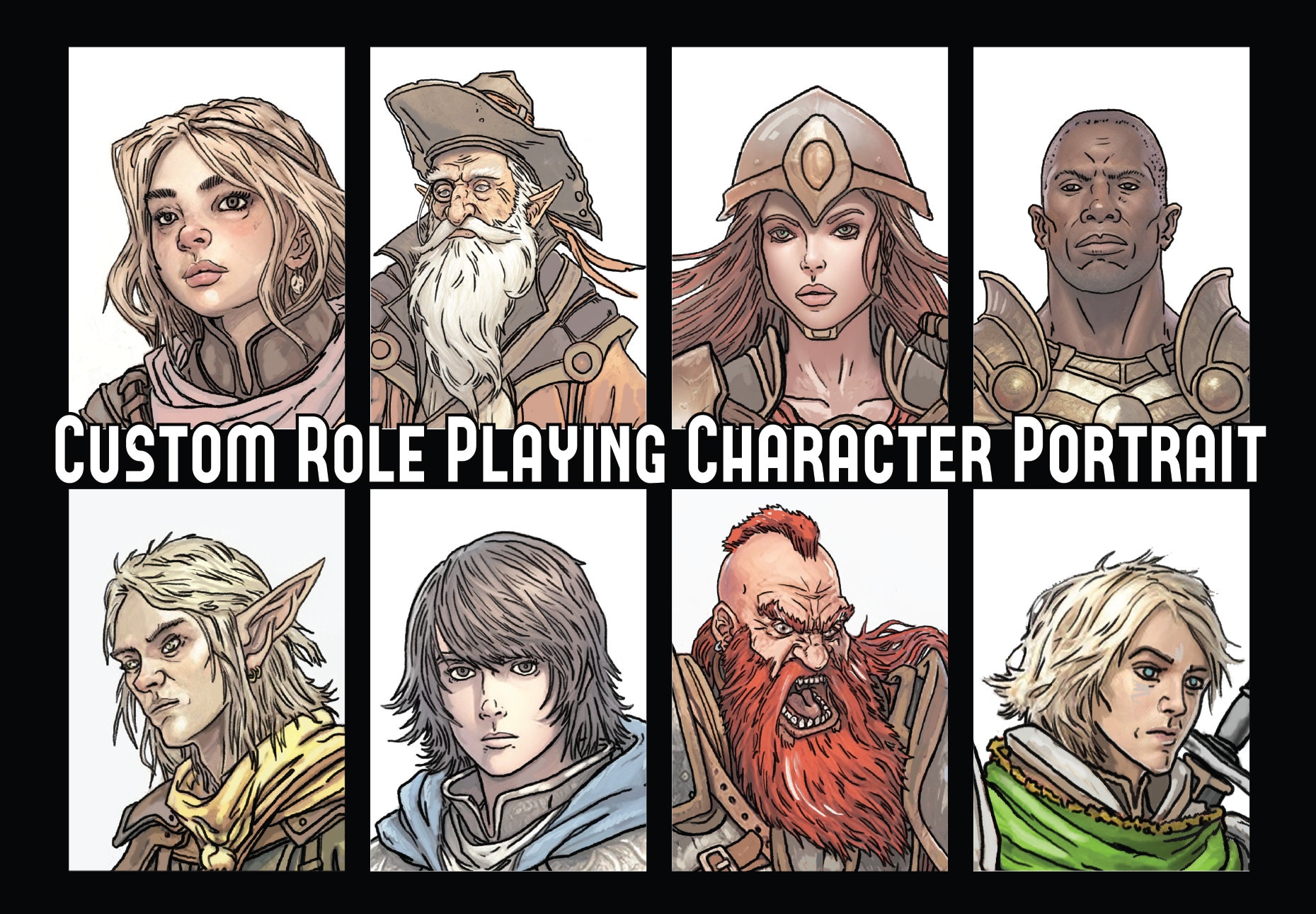 Custom Role Playing Character Portraits Fully Customized Fantasy ...