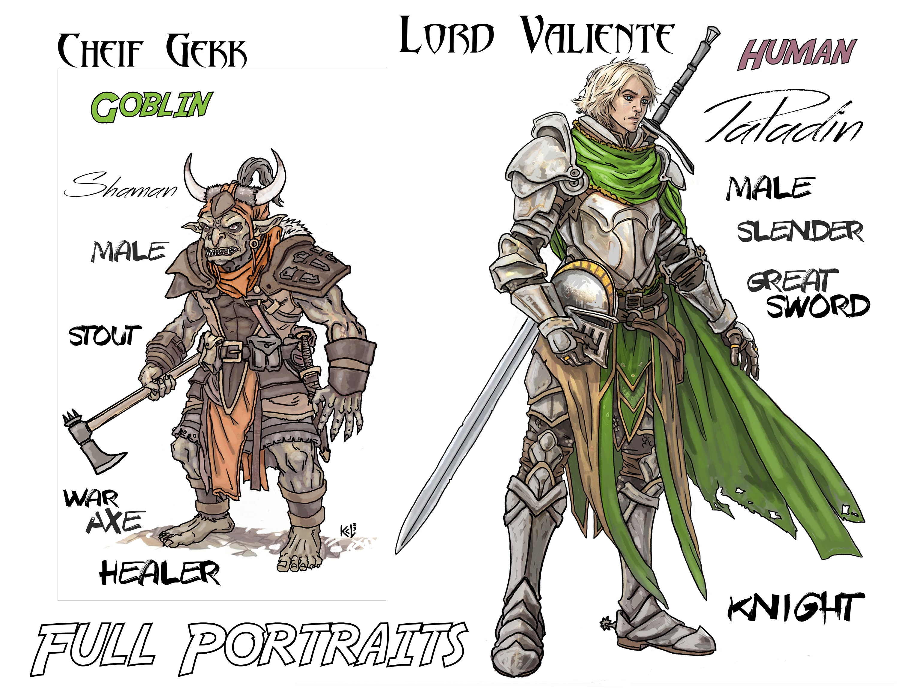 Custom Role Playing Character Portraits Fully Customized Fantasy ...