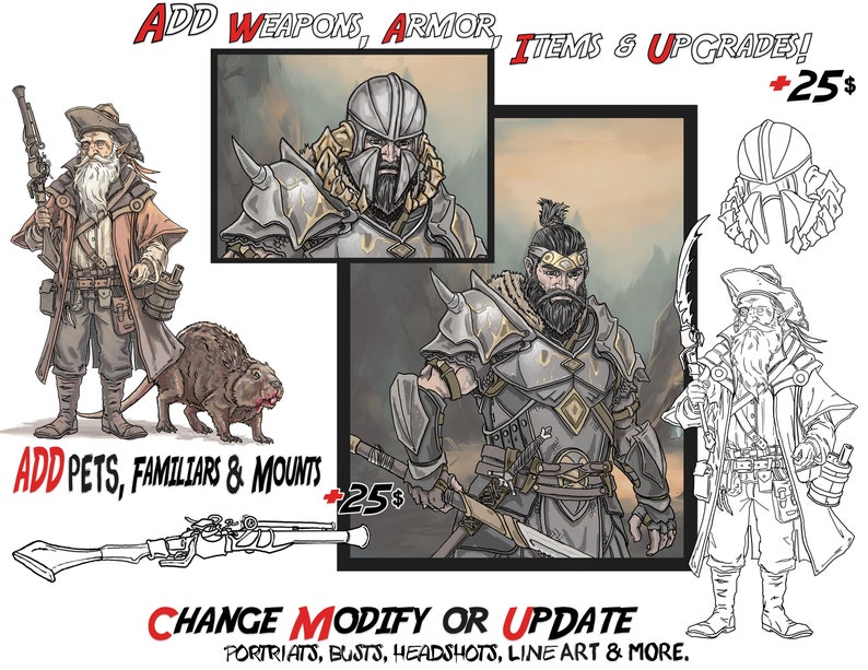 Custom Role Playing Character Portraits Fully Customized Fantasy ...