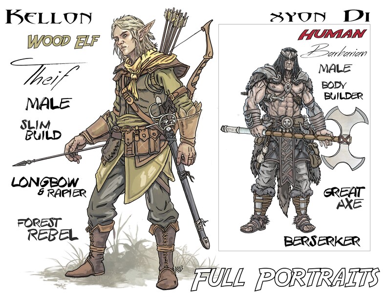 Custom Role Playing Character Portraits Fully Customized Fantasy ...
