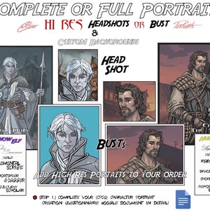Custom Role Playing Character Portraits Fully Customized Fantasy ...