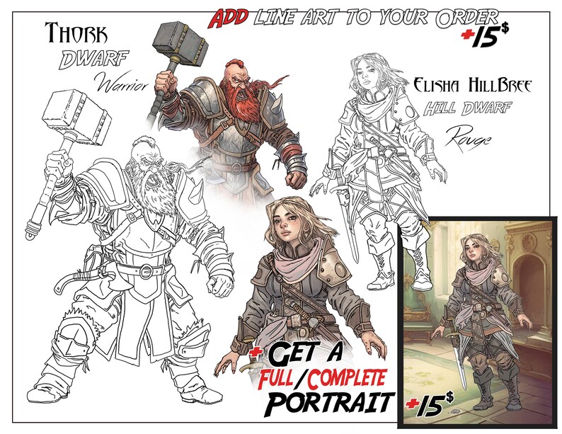 Custom Role Playing Character Portraits Fully Customized Fantasy ...