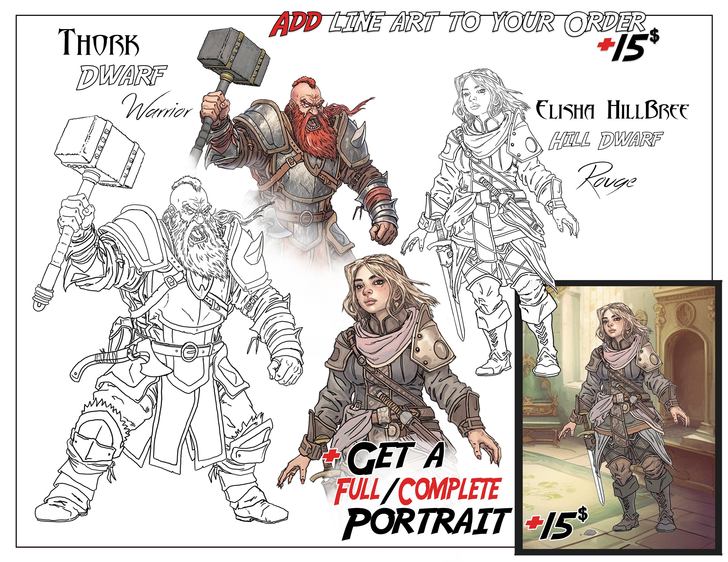Custom Role Playing Character Portraits Fully Customized Fantasy ...