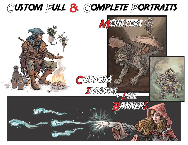 Custom Role Playing Character Portraits Fully Customized Fantasy ...