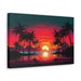 80's Retro Neon Sunset Beach Scene, Landscape Canvas Print, Vintage ...