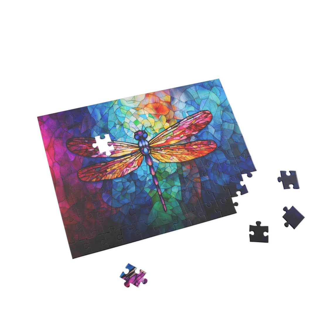 Luminous Dragonfly: Stained Glass Artistry Jigsaw Puzzle in 96, 252 ...