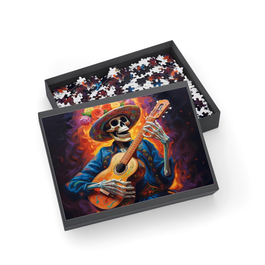 Mexican Folklore Puzzle, Skeleton Serenade, Whimsical Jigsaw Experience ...