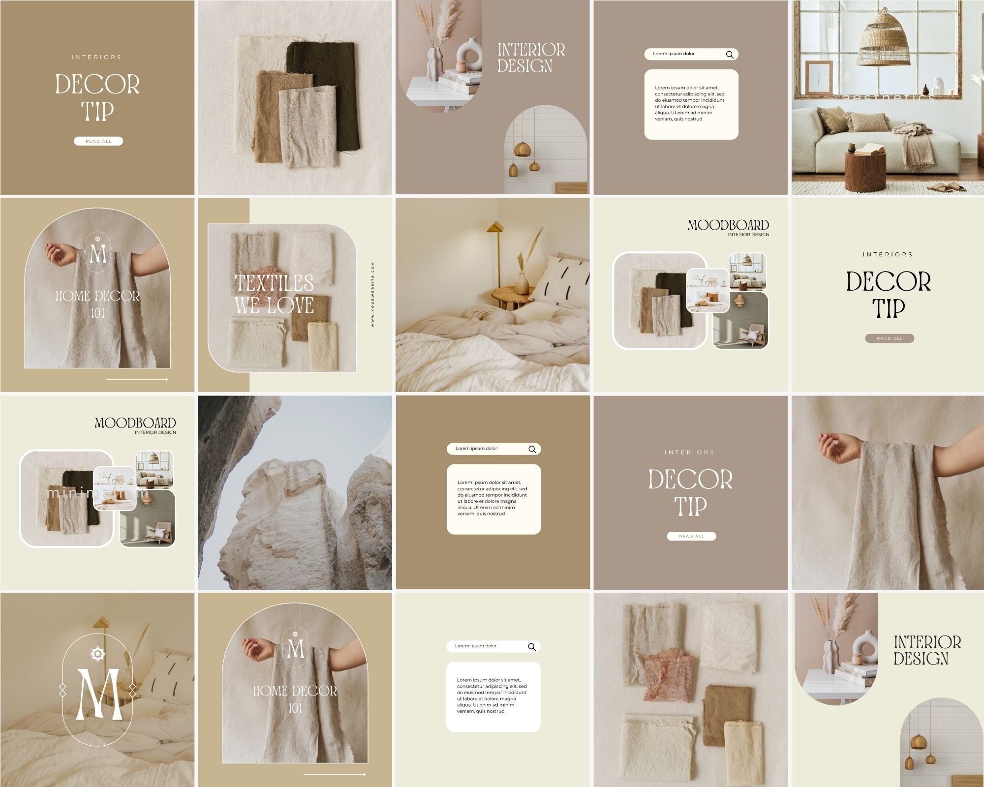 Interior Design Social Bundle Templates Editable in Canva - Etsy