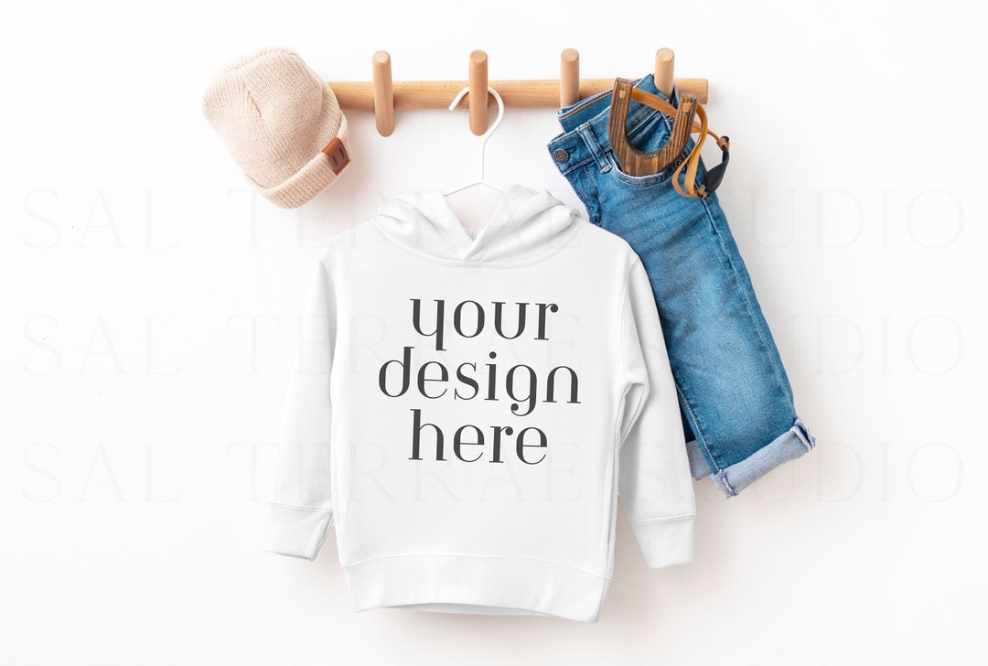 White Rabbit Skins 3326 Hoodie Mockup Toddler Pullover Fleece Hoodie ...