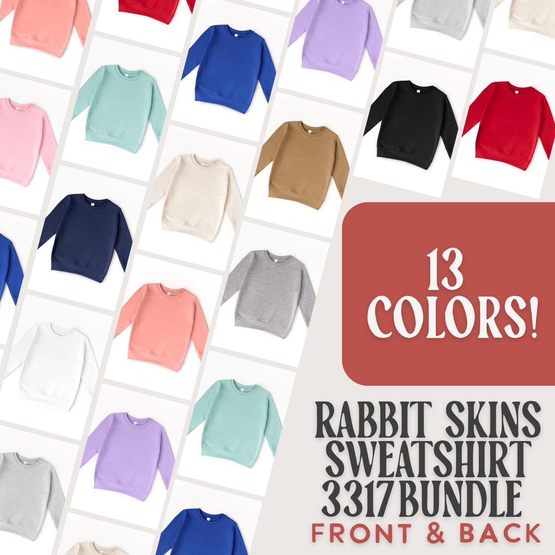Rabbit Skins 3317 Sweatshirt Mockup BUNDLE | Front & Back | Toddler and ...