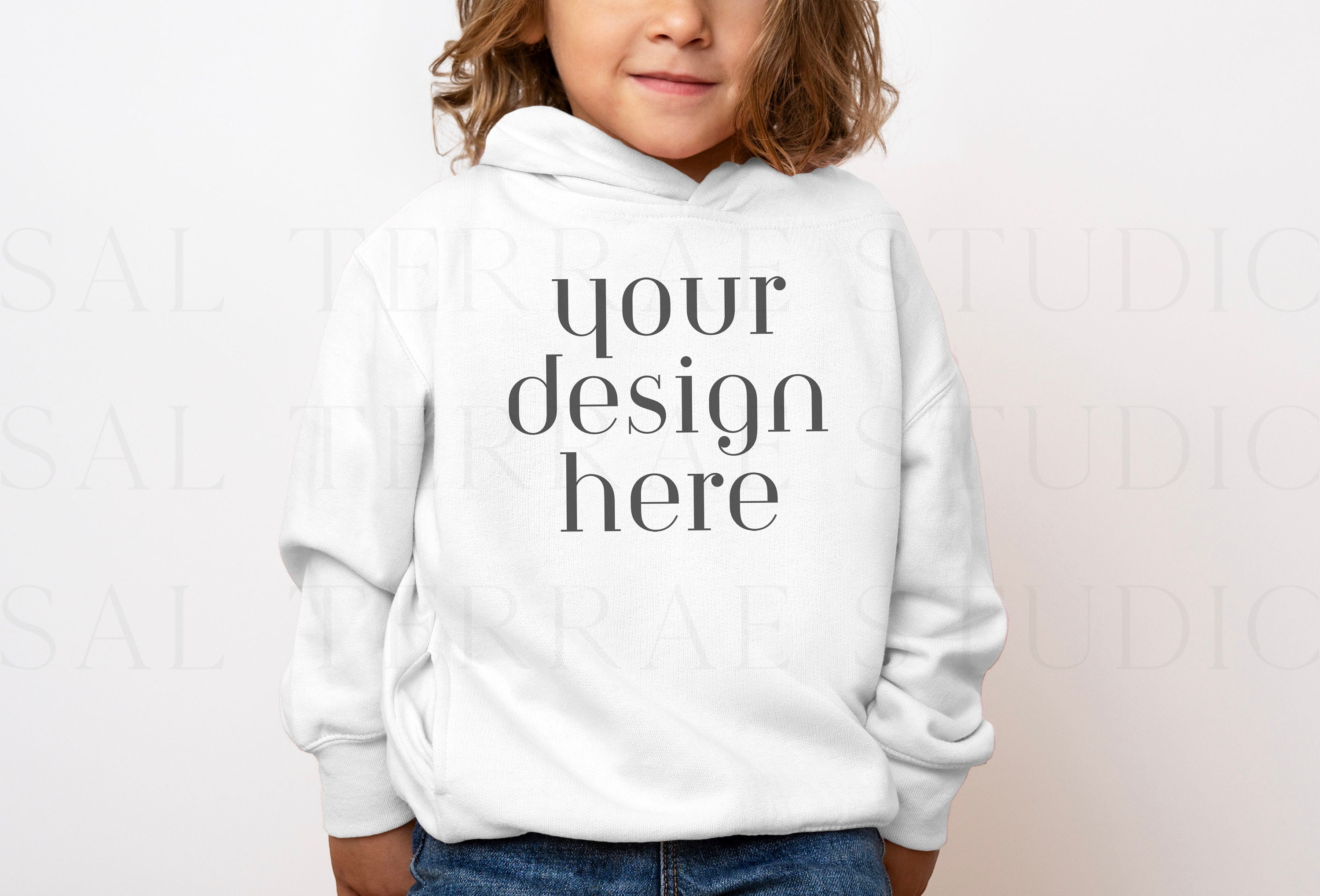 White Rabbit Skins 3326 Hoodie Mockup Toddler Pullover Fleece Hoodie ...