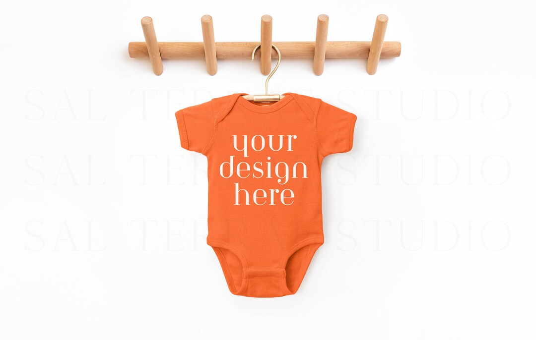 Orange Rabbit Skins Onesie 4400 Mockup Rabbit Skins Baby Mockup ...