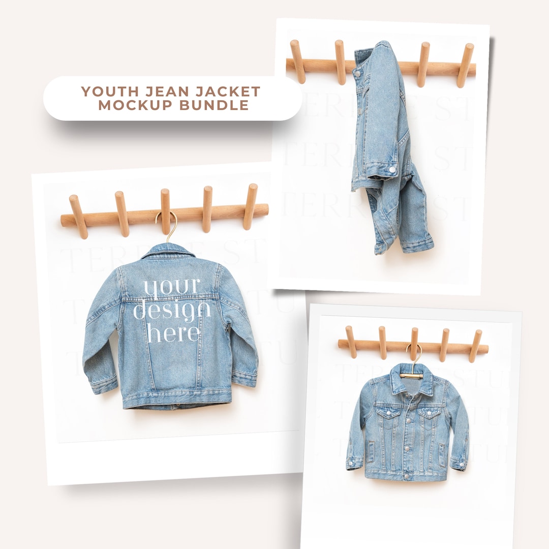 Toddler Jean Jacket Mockup | Kids Blue Jean Jacket Mockup | Denim ...