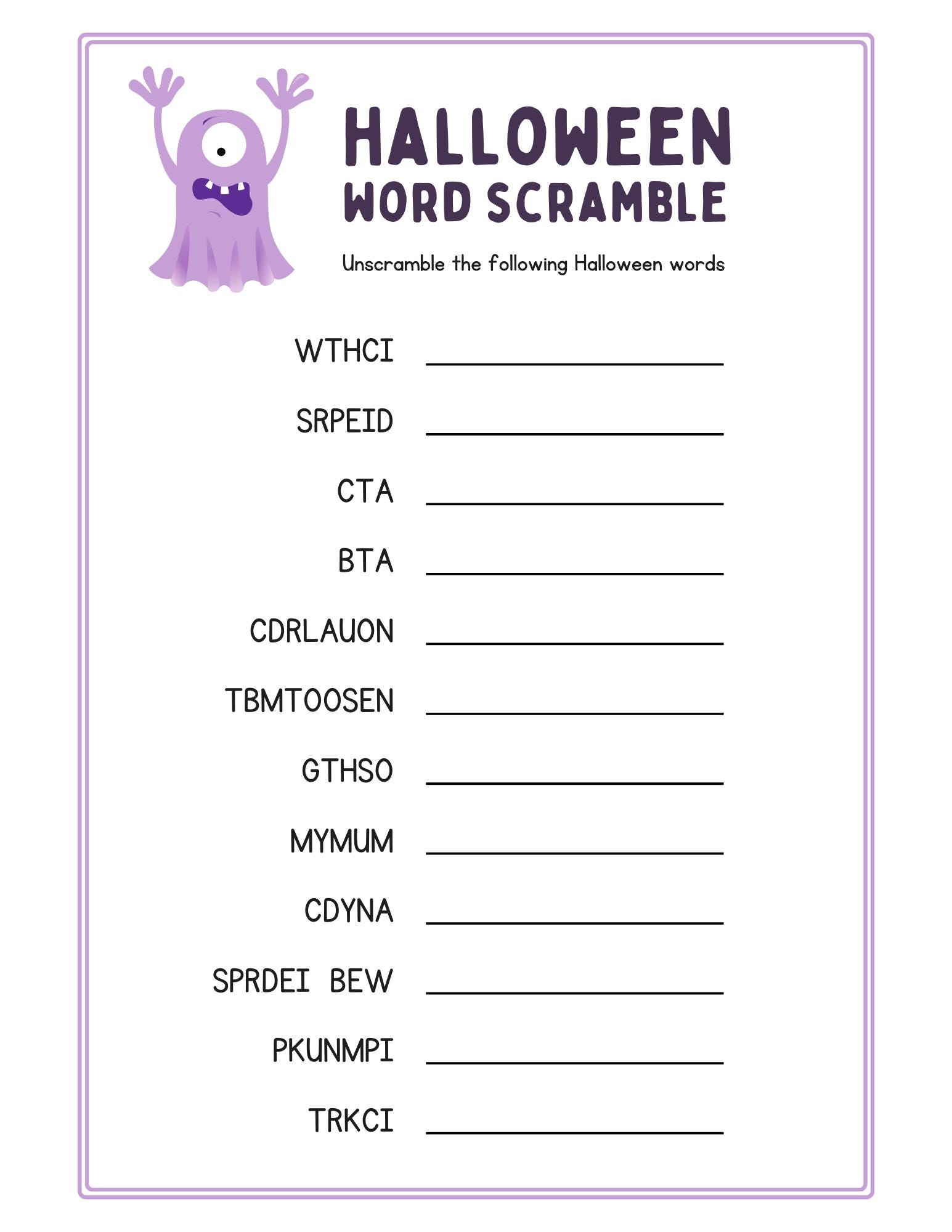 Spooky Fun Halloween Games – Printable Fun for All Ages! - Etsy