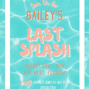 Last Splash Bach Bash! Custom Signage - Etsy