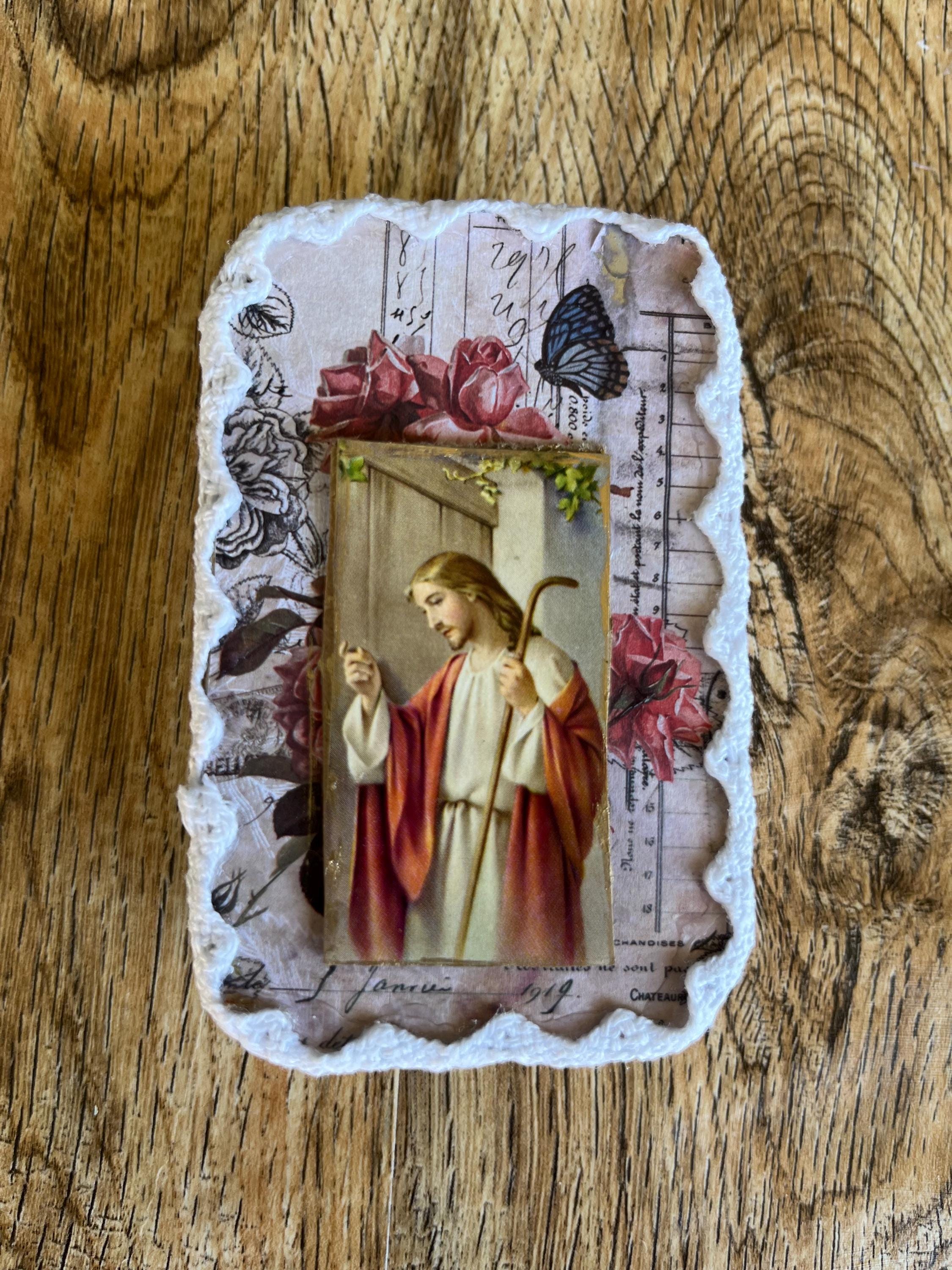 Pocket Prayer Shrine Holy Jesus Lord and Savior Praying Jesus, Altered ...