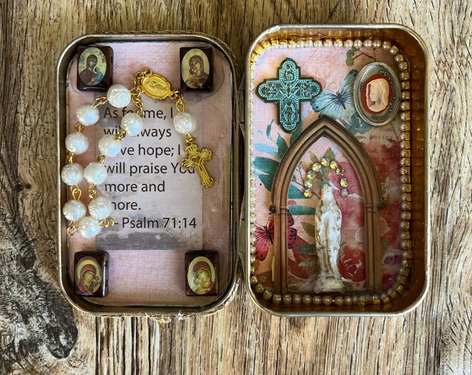 Pocket Prayer Shrine Holy Mother the Virgin Mary, Altered Altoid Tin ...