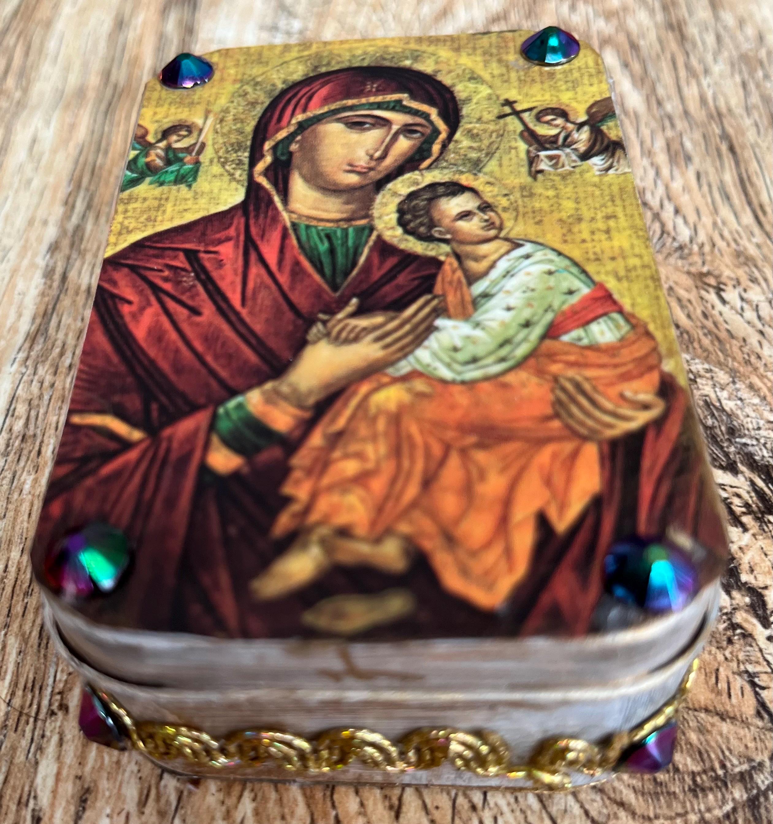 Pocket Prayer Shrine Holy Mother the Virgin Mary, Altered Altoid Tin ...