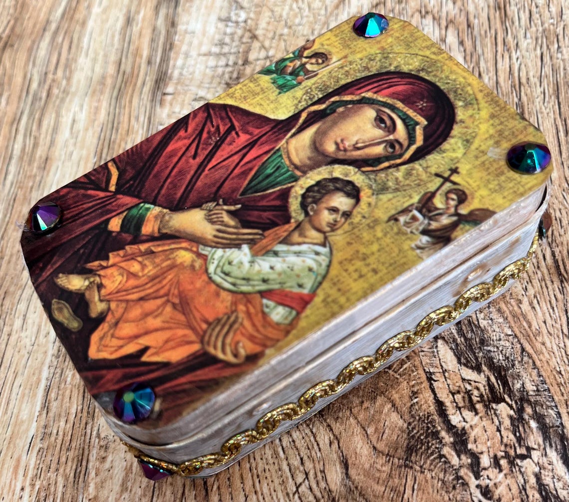 Pocket Prayer Shrine Holy Mother the Virgin Mary, Altered Altoid Tin ...