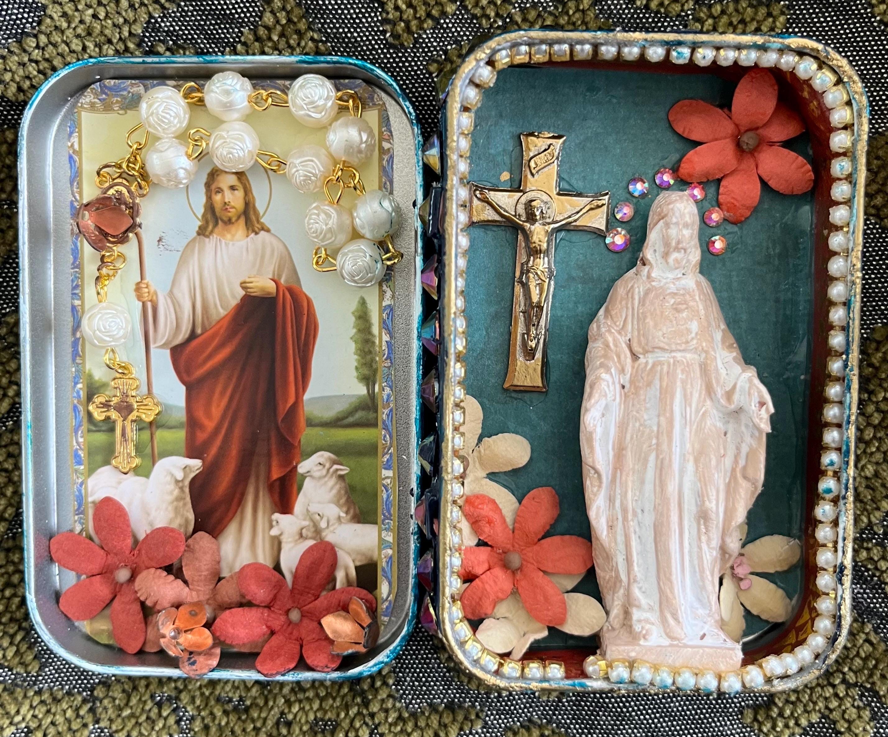 Pocket Prayer Shrine Holy Jesus Lord and Savior Praying Jesus, Altered ...