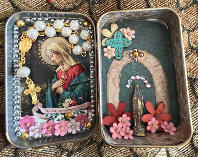 Pocket Prayer Shrine Holy Virgin Mother Mary, Mother of God, Altered ...
